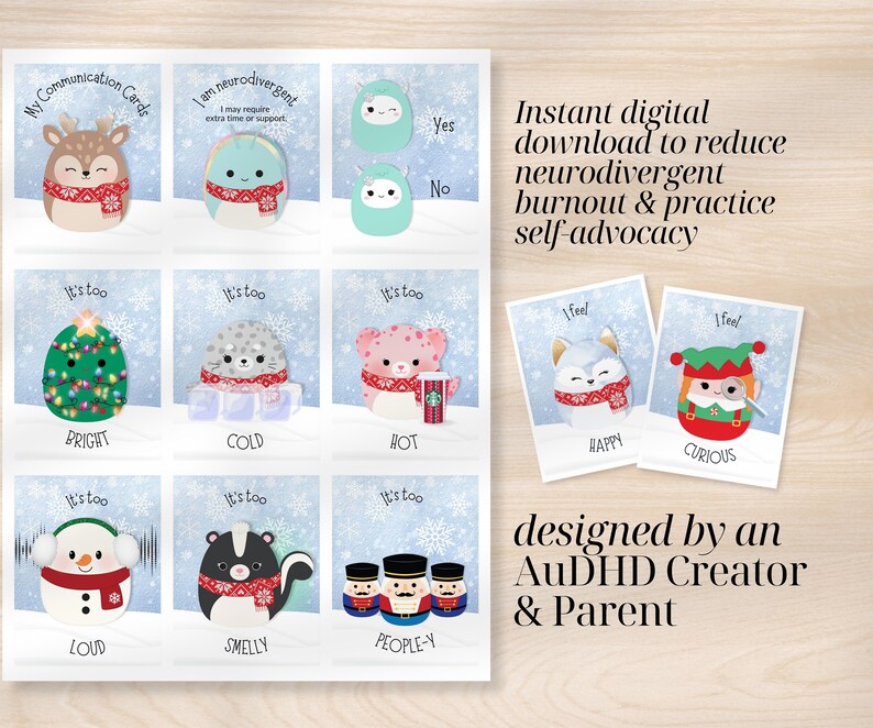 Christmas Communication Cards: Autism, ADHD, Selective Mutism (digital ...