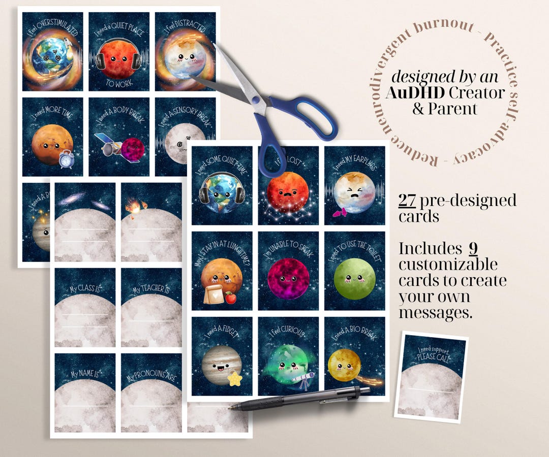 Space Themed Communication Cards Classroom Starter Set for Autism and ...