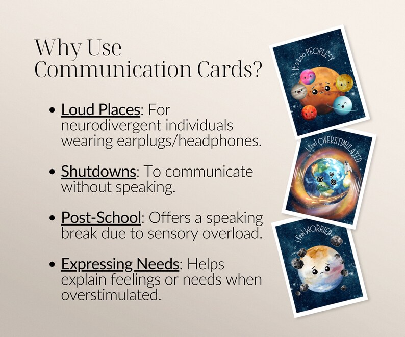 Space Themed Communication Cards Set for Autism and ADHD - 126 Cards ...