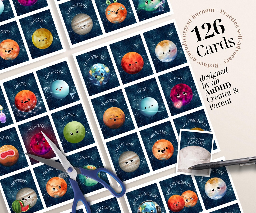 Space Themed Communication Cards Set for Autism and ADHD - 126 Cards ...