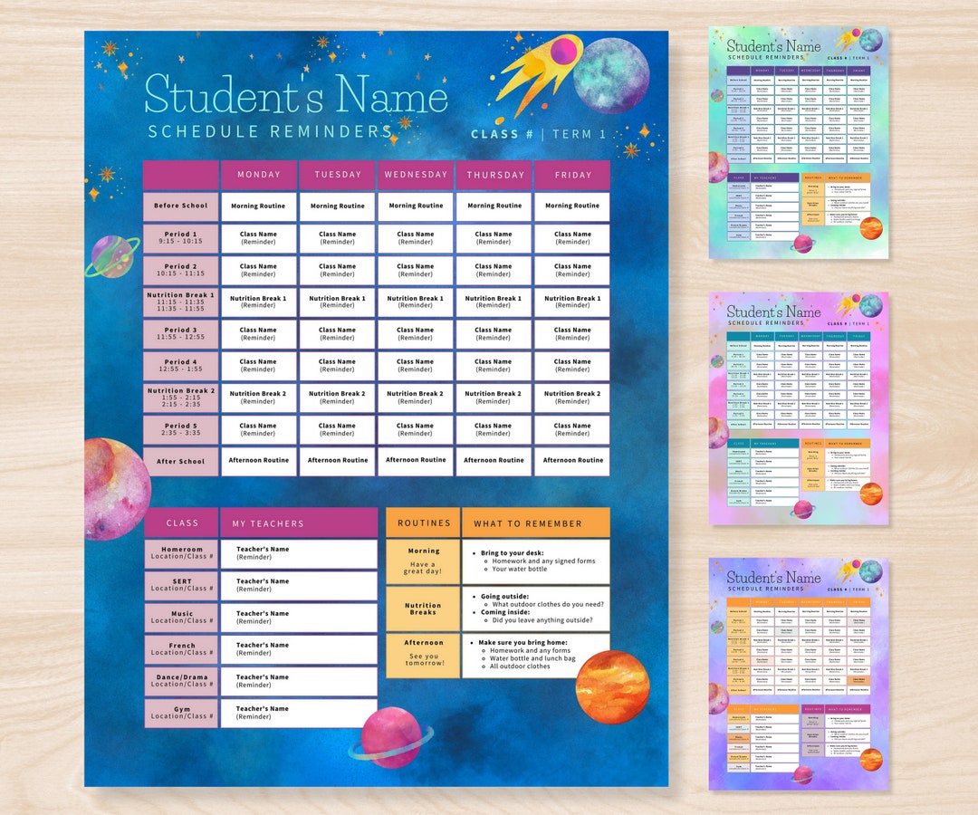 Visual Schedule, Editable Canva Template, Weekly Schedule Template ...