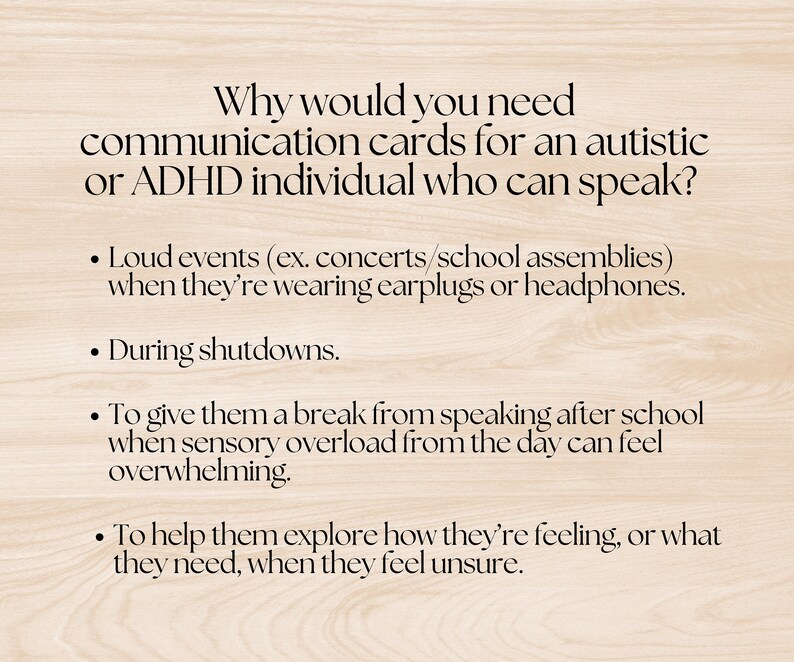 Set of 27 Nonspeaking Communication Cards: Neurodivergent Assistive ...