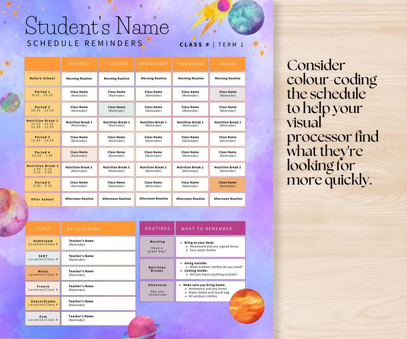 Visual Schedule, Editable Canva Template, Weekly Schedule Template ...