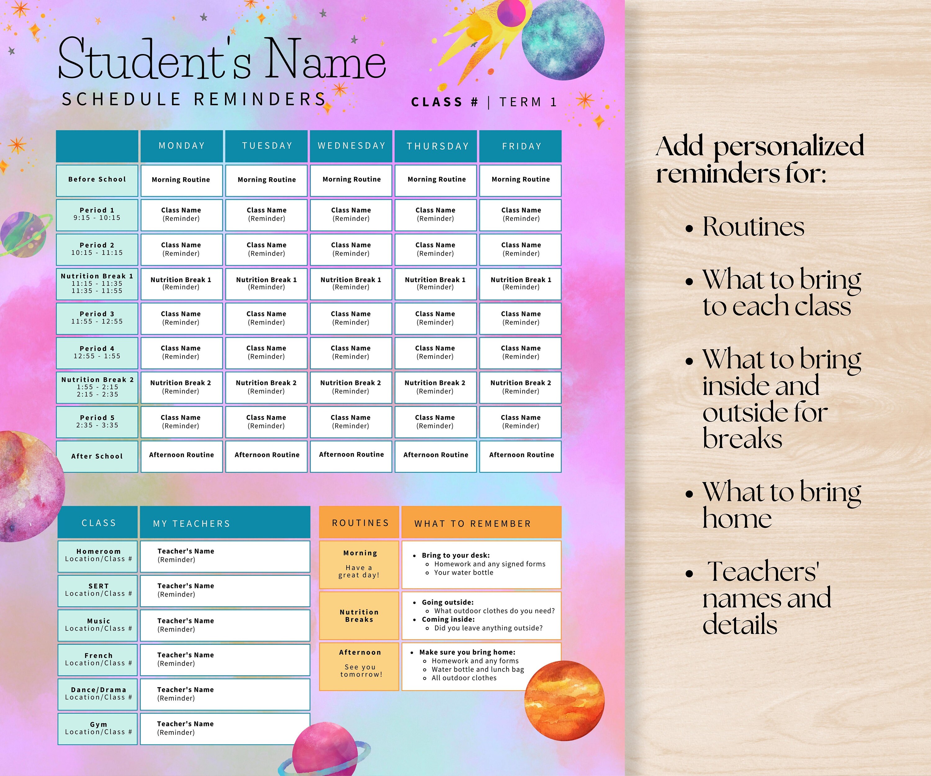 Visual Schedule, Editable Canva Template, Weekly Schedule Template ...