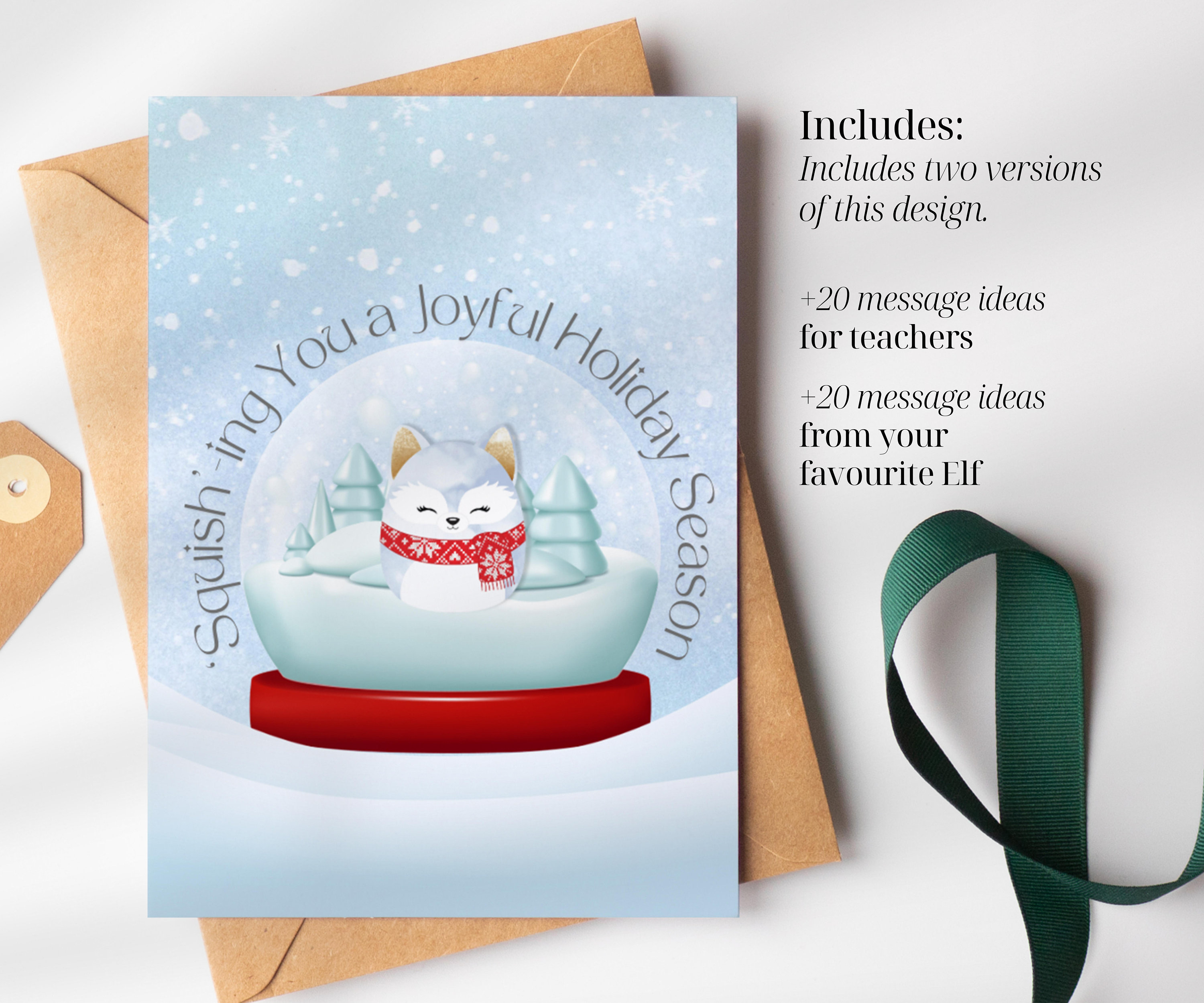Squishmallows Printable Holiday Card, Printable Thank You Card for ...