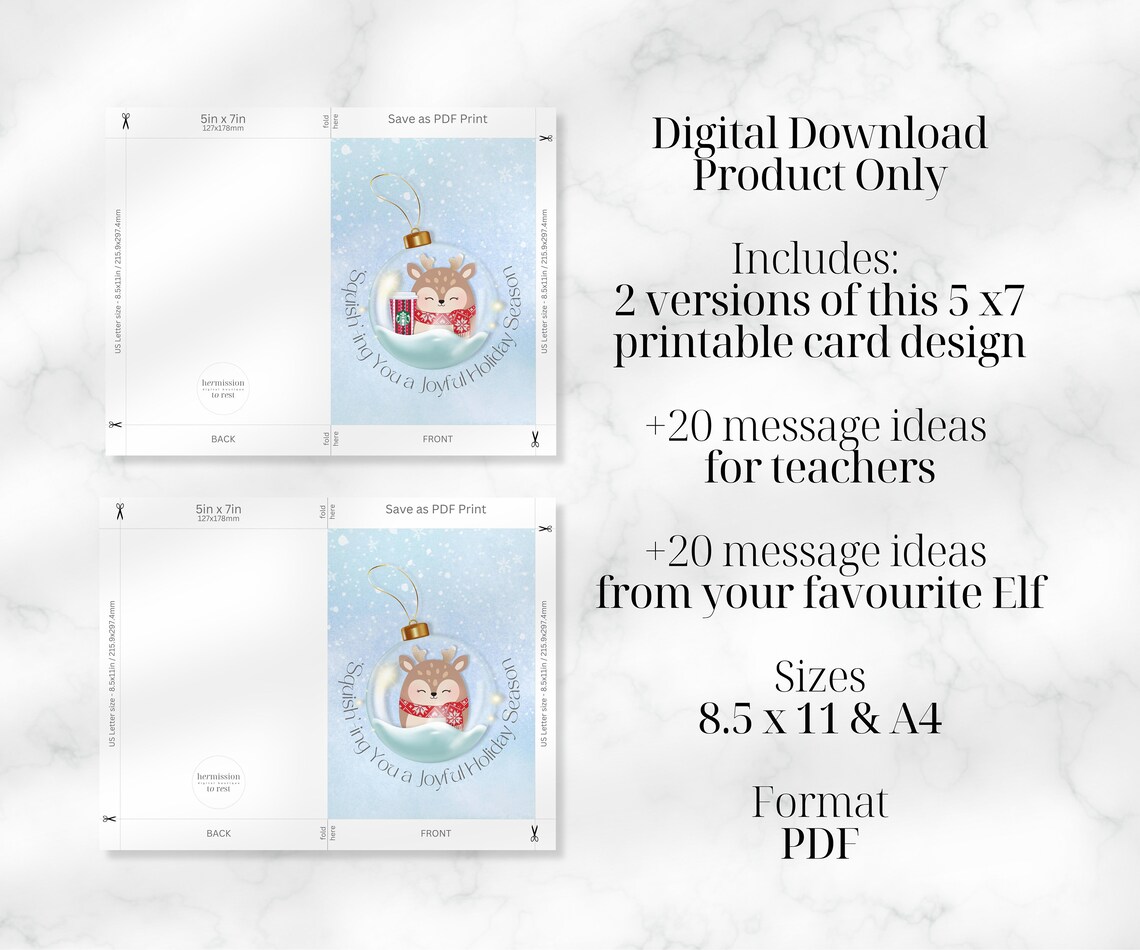 Squishmallows Printable Holiday Card, Printable Thank You Card for ...