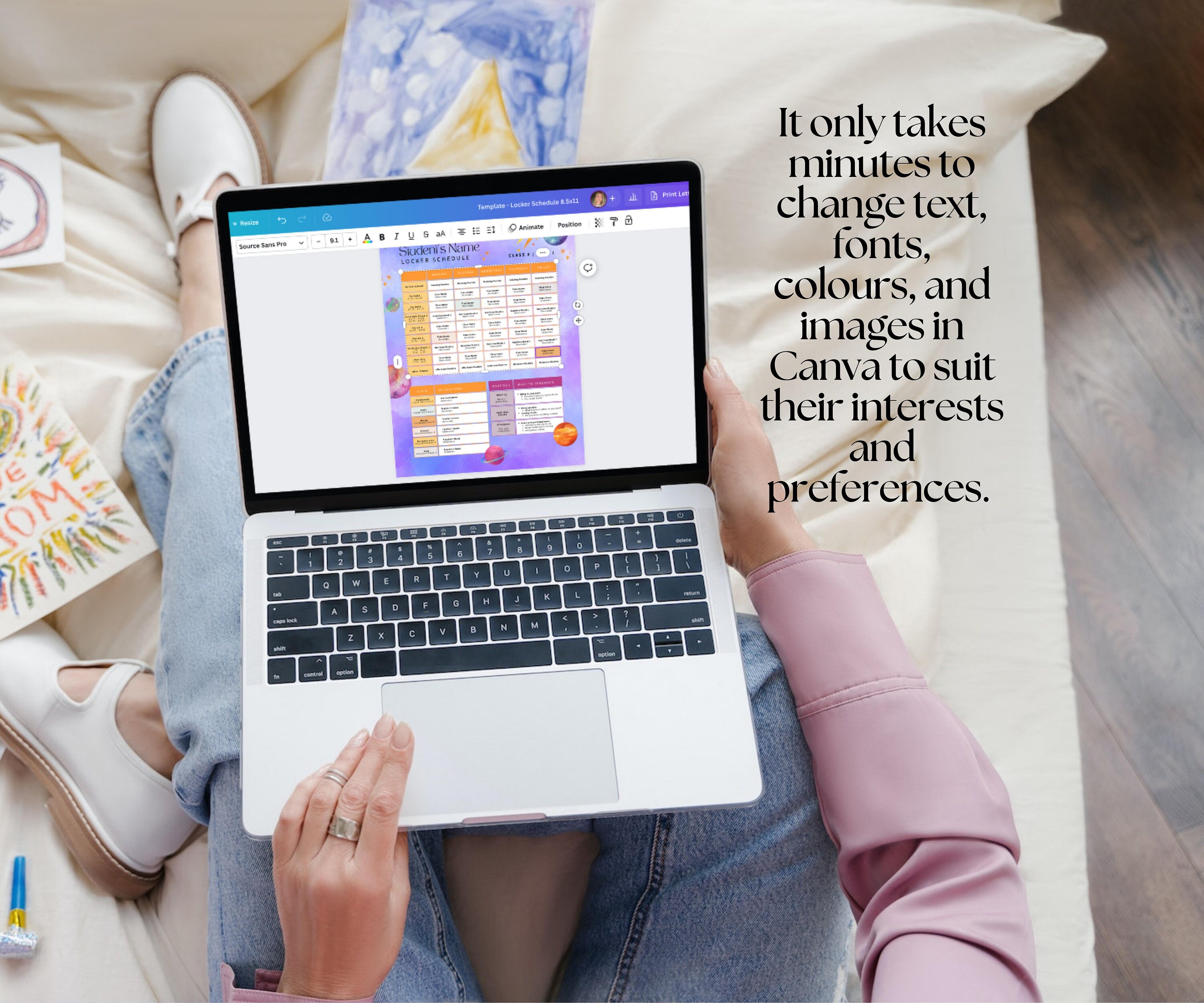 Visual Schedule, Editable Canva Template, Weekly Schedule Template ...