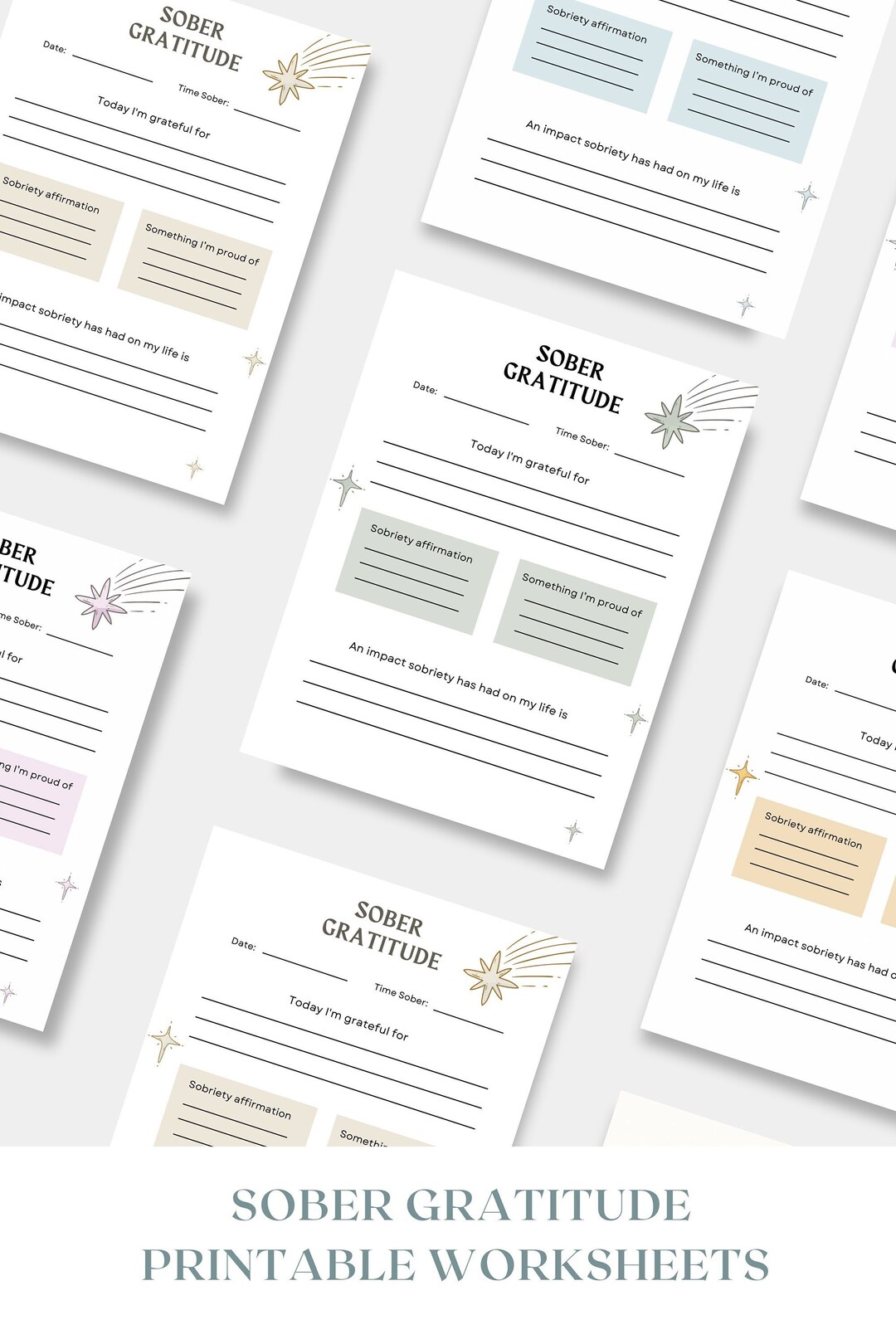 SOBER GRATITUDE WORKSHEET Digital Download Printable Worksheet - Etsy