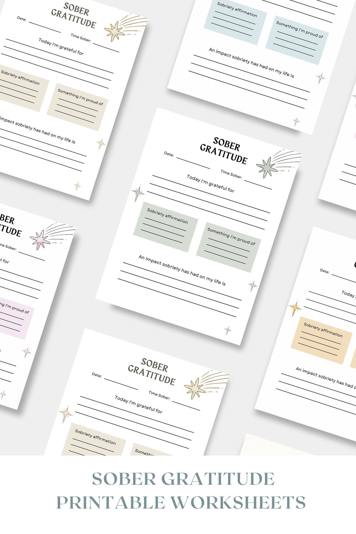 SOBER GRATITUDE WORKSHEET Digital Download Printable Worksheet - Etsy