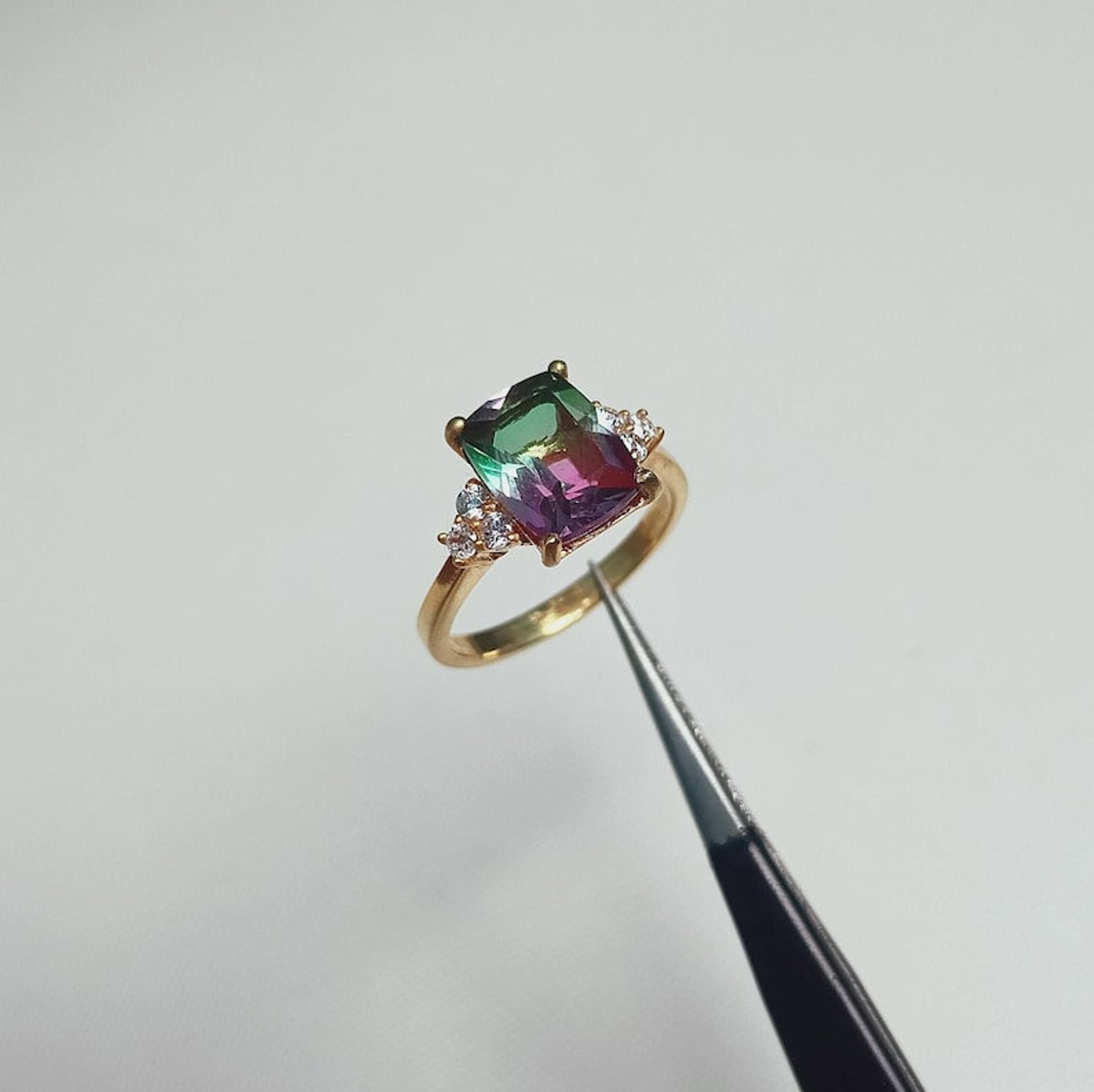 Watermelon Tourmaline Ring, 925 Sterling Silver Ring Tourmaline Doublet ...