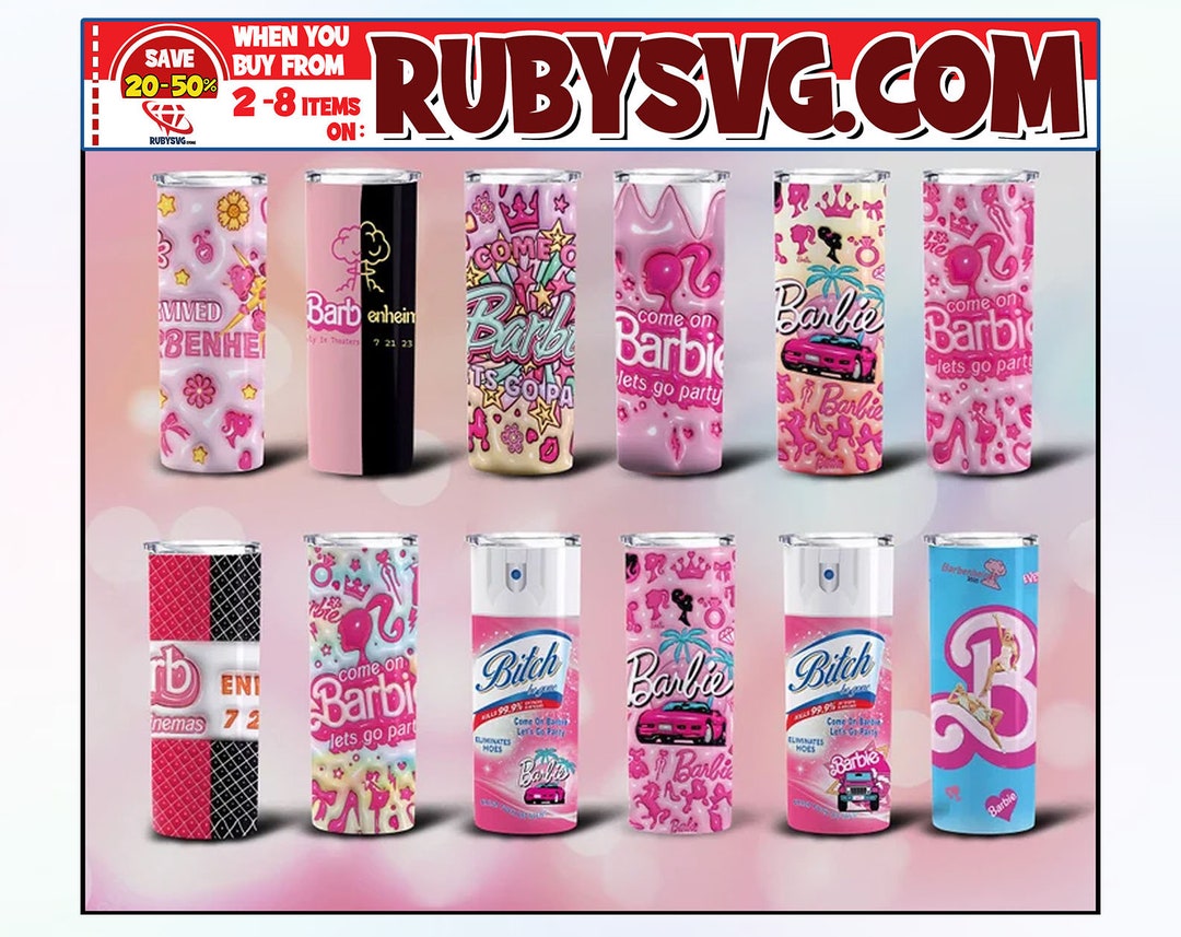 Barbie Inflated Tumbler Bundle Barbi Doll Skinny Tumbler PNG - Etsy