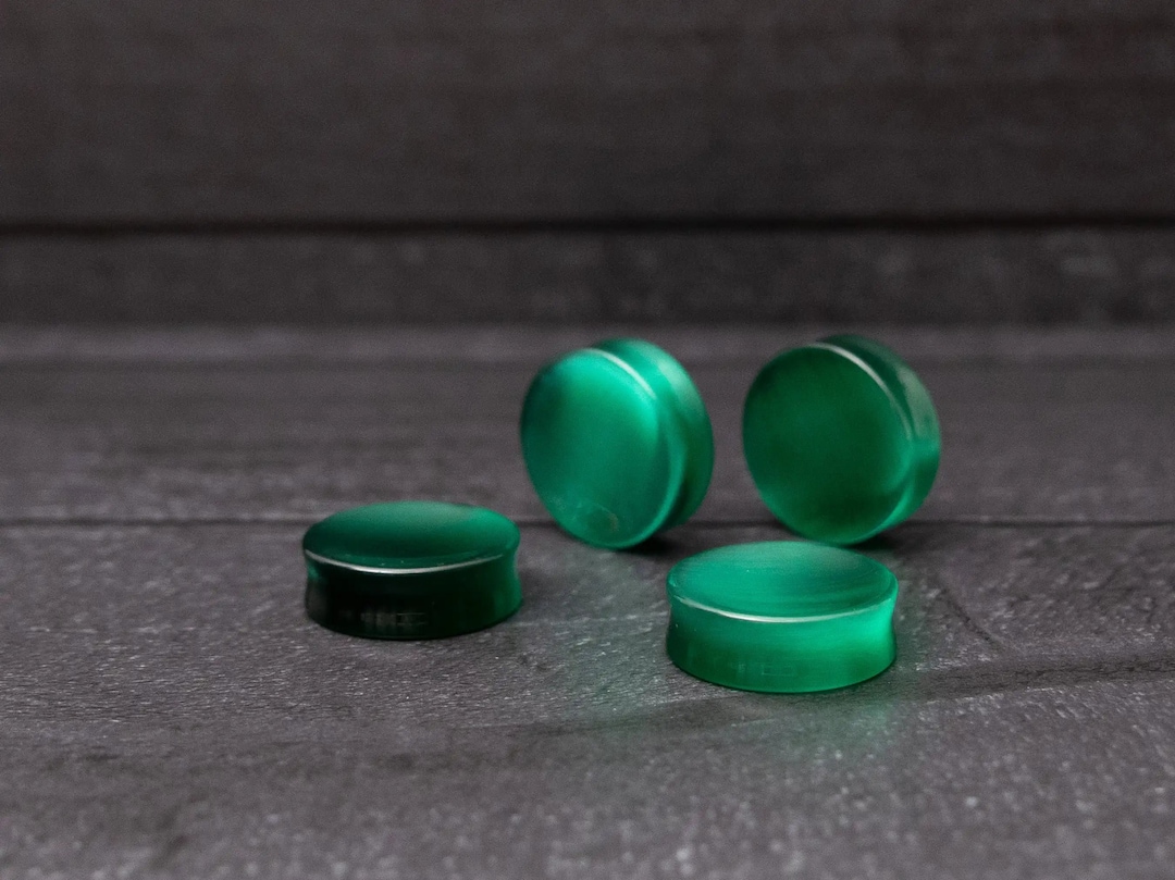 Green Cat Eye Ear Plugs, Concave Ear Plugs, Gauge Earrings, Large ...