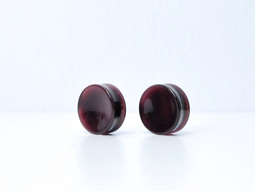 Deep Red Cats Eye Concave Plugs - Etsy