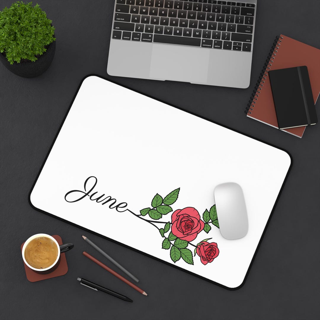 June Birth Month Flower Desk Mat, Neoprene Desk Mat, Birthday Gift ...