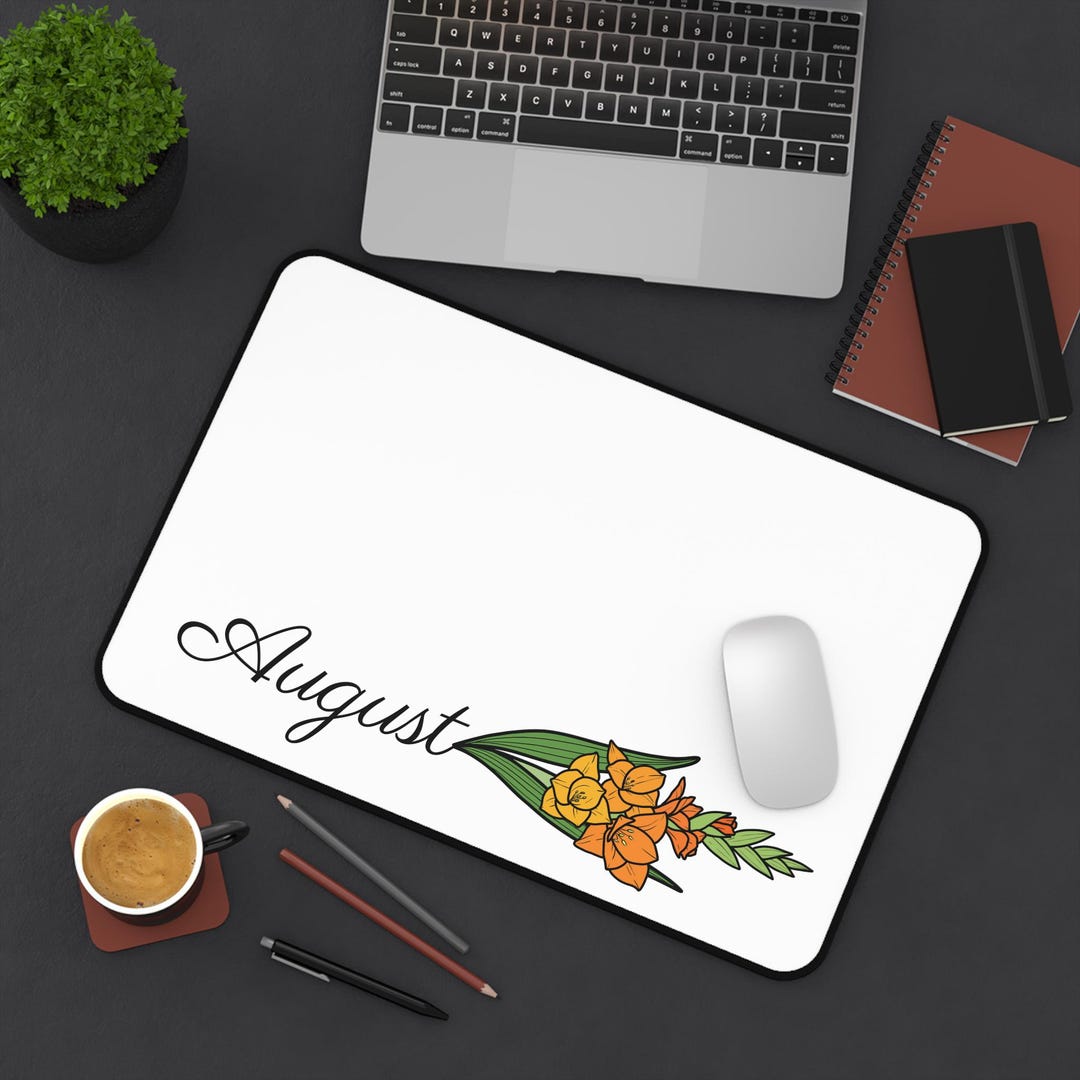 August Birth Month Flower Desk Mat, Neoprene Desk Mat, Birthday Gift ...