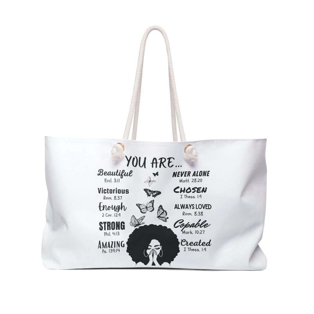 Oversized Tote Bag, Uplifting Messages, Weekender Travel Bag - Etsy