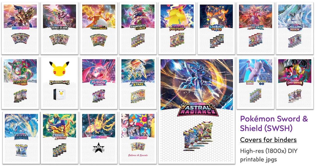 Covers for All Pokemon TCG Sword & Shield (SWSH) Sets - Downloadable ...
