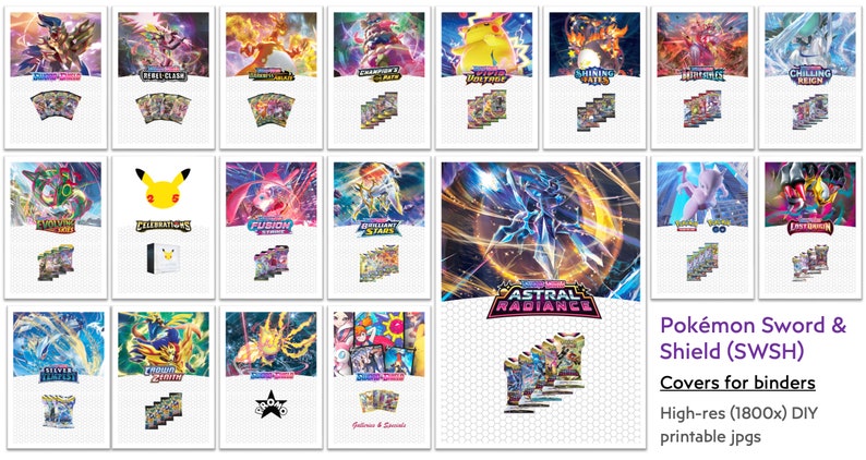 Covers for All Pokemon TCG Sword & Shield SWSH Sets Downloadable Files ...