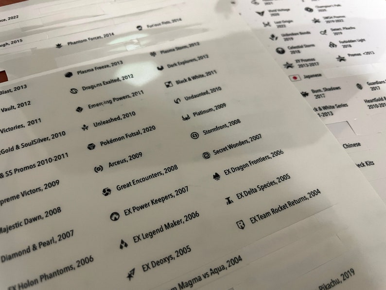 Over 160 Divider Labels for Pokemon TCG Deck Separators. Printouts for ...