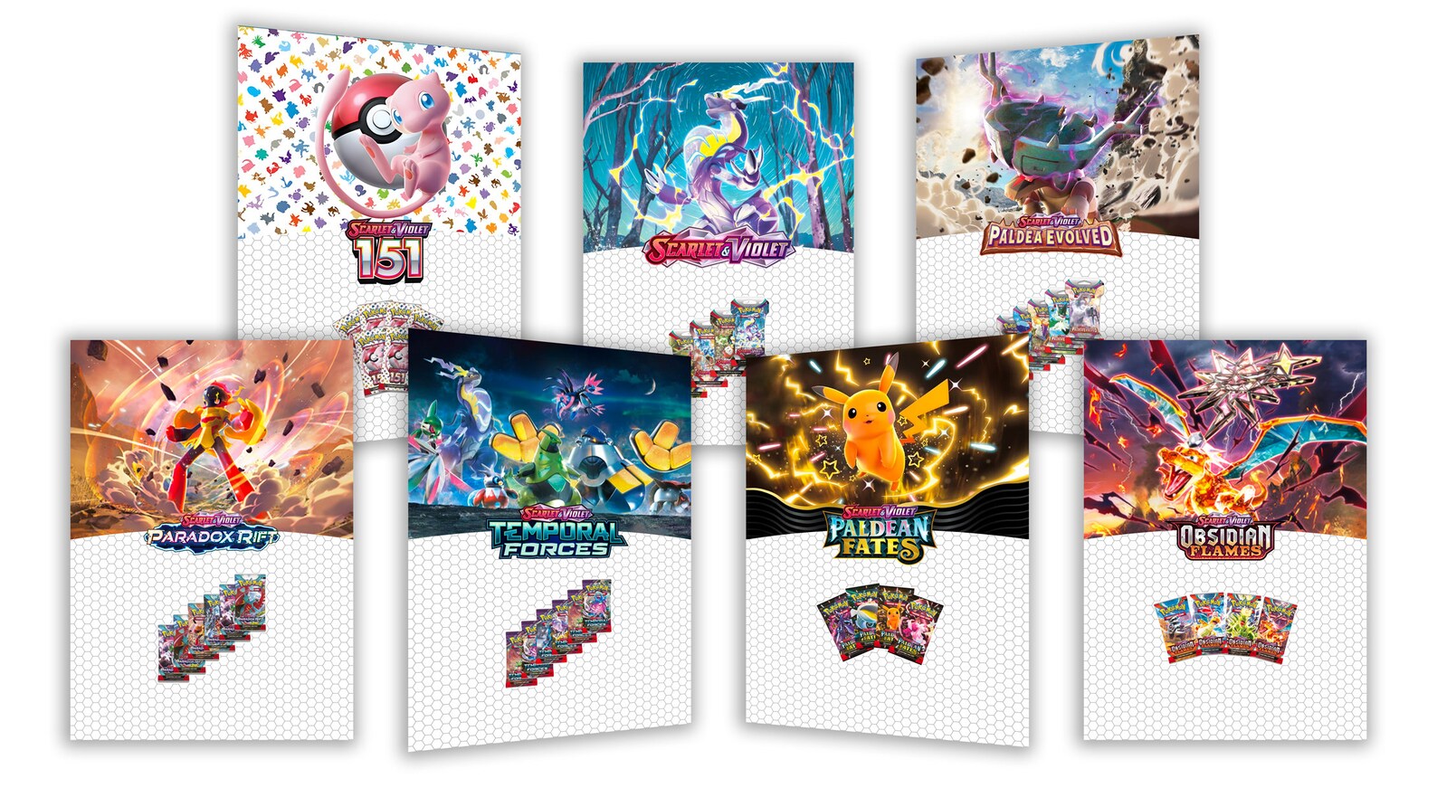 Pokemon Binder Album Cover Art: Temporal Forces, Paldean Fates, Paradox ...