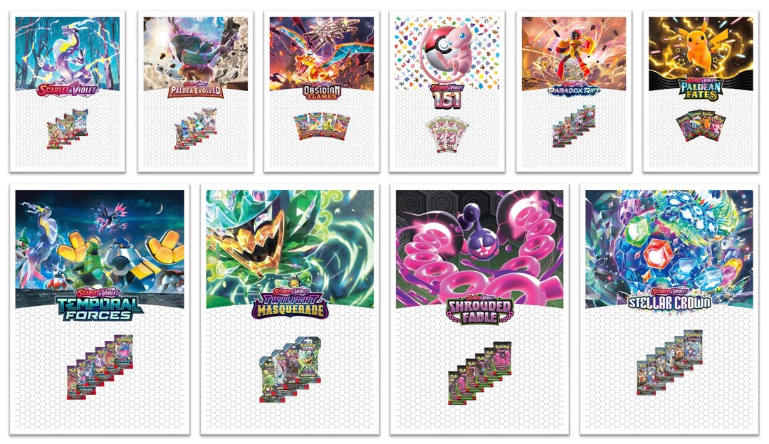 Pokemon TCG Binder Album Cover Art: Scarlet & Violet SV Sets, Stellar ...