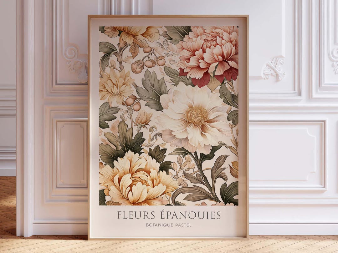 Vintage Flower Poster, Abstract Flower Decor Fleurs Épanouies, Floral ...