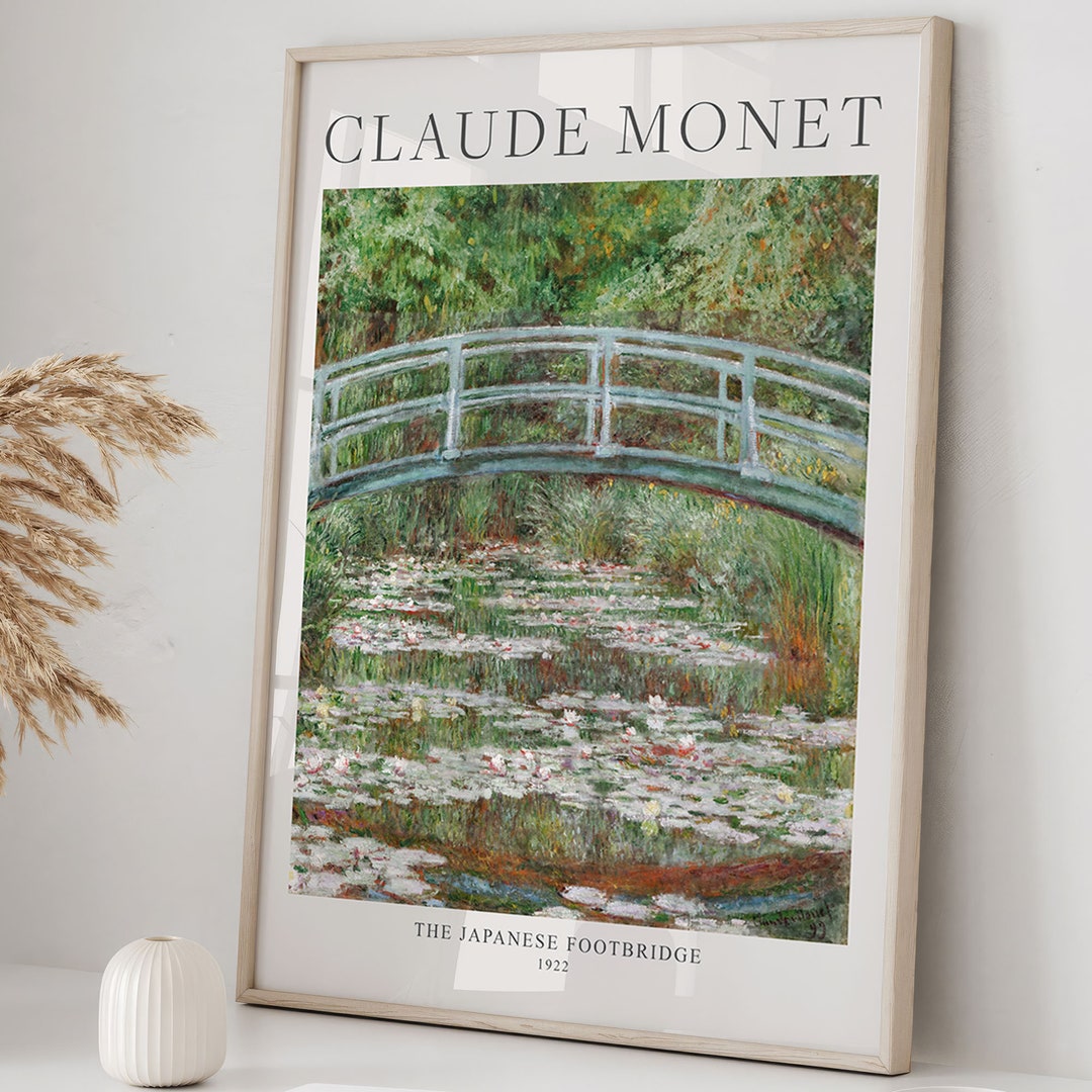 Pond Bridge Poster With a Motif by Claude Monet in Scandi Style, the ...
