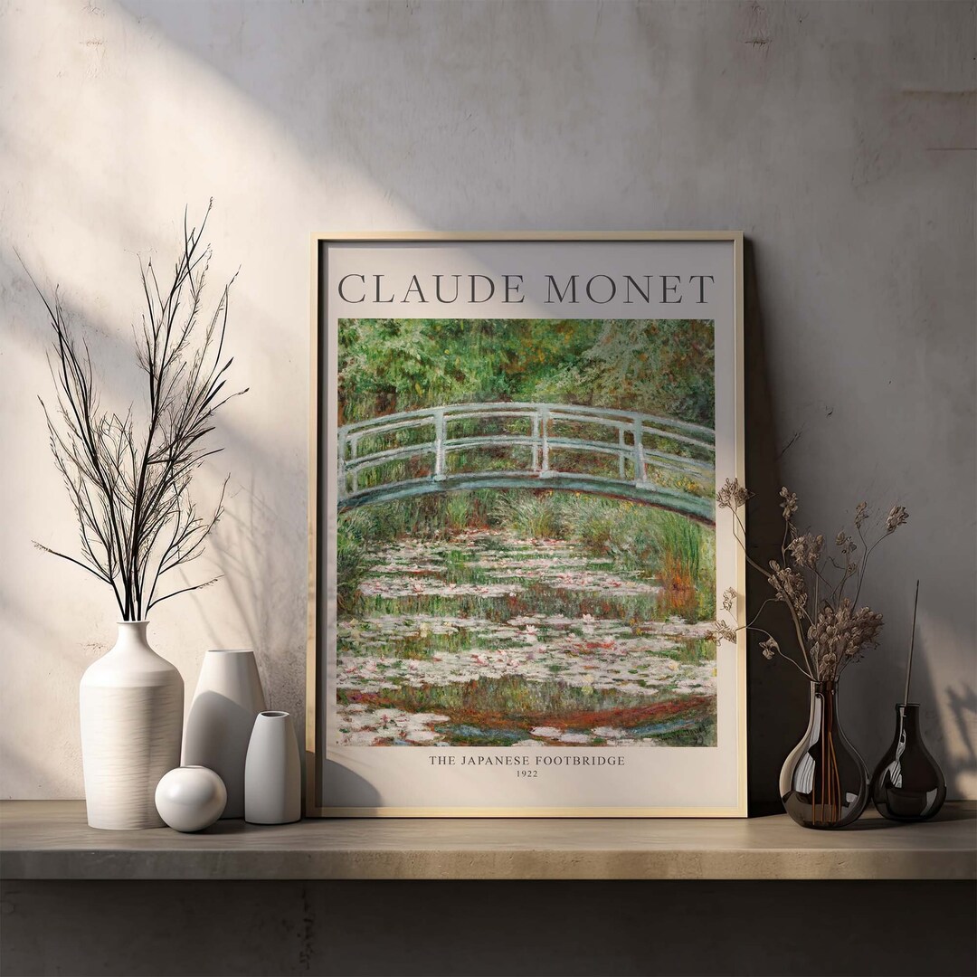 Pond Bridge Poster With a Motif by Claude Monet in Scandi Style, the ...