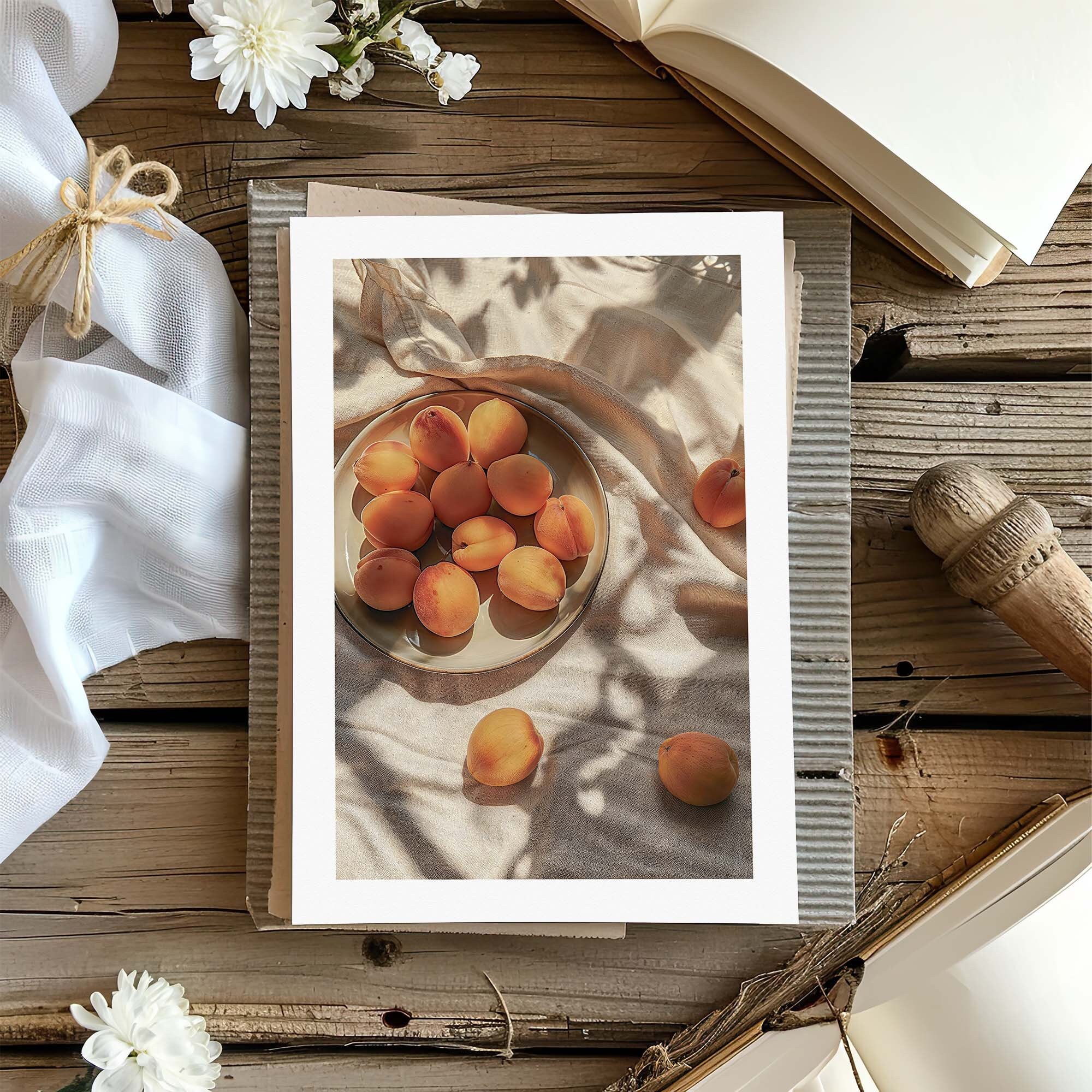 Apricot Poster, Mediterranean Photography of an Apricot Harvest in the ...