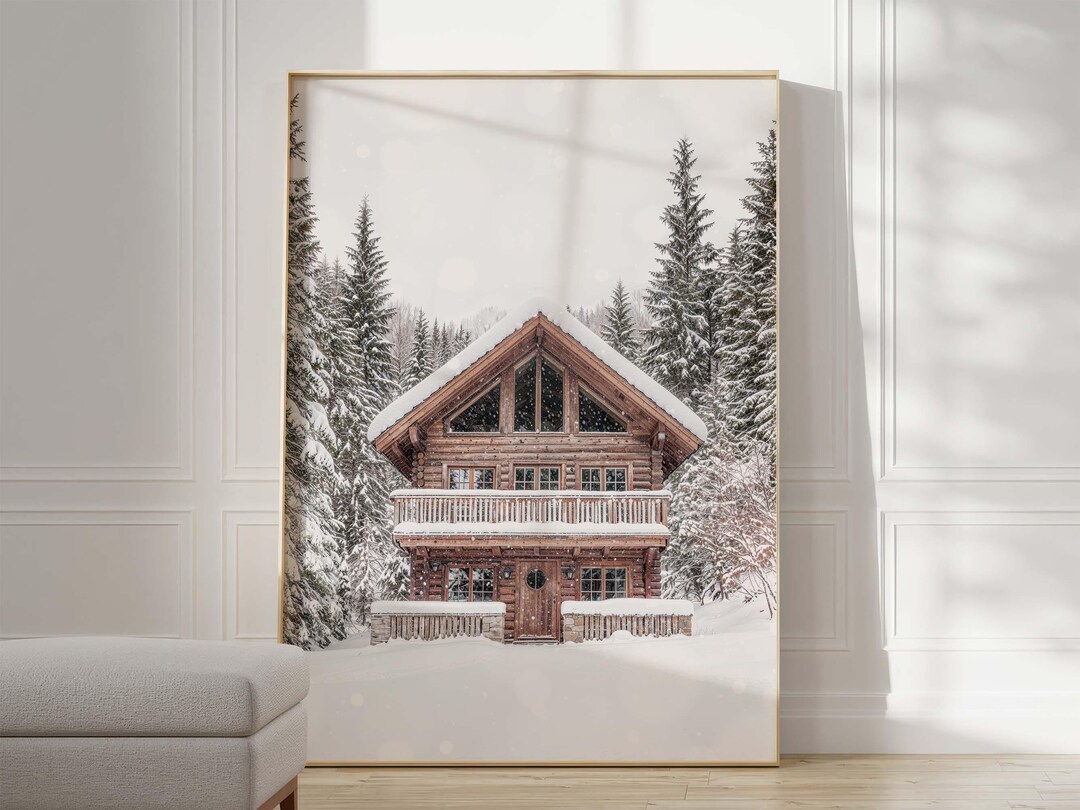 Cabin in the Snow Poster, Nature Photography of a Winter Landscape ...