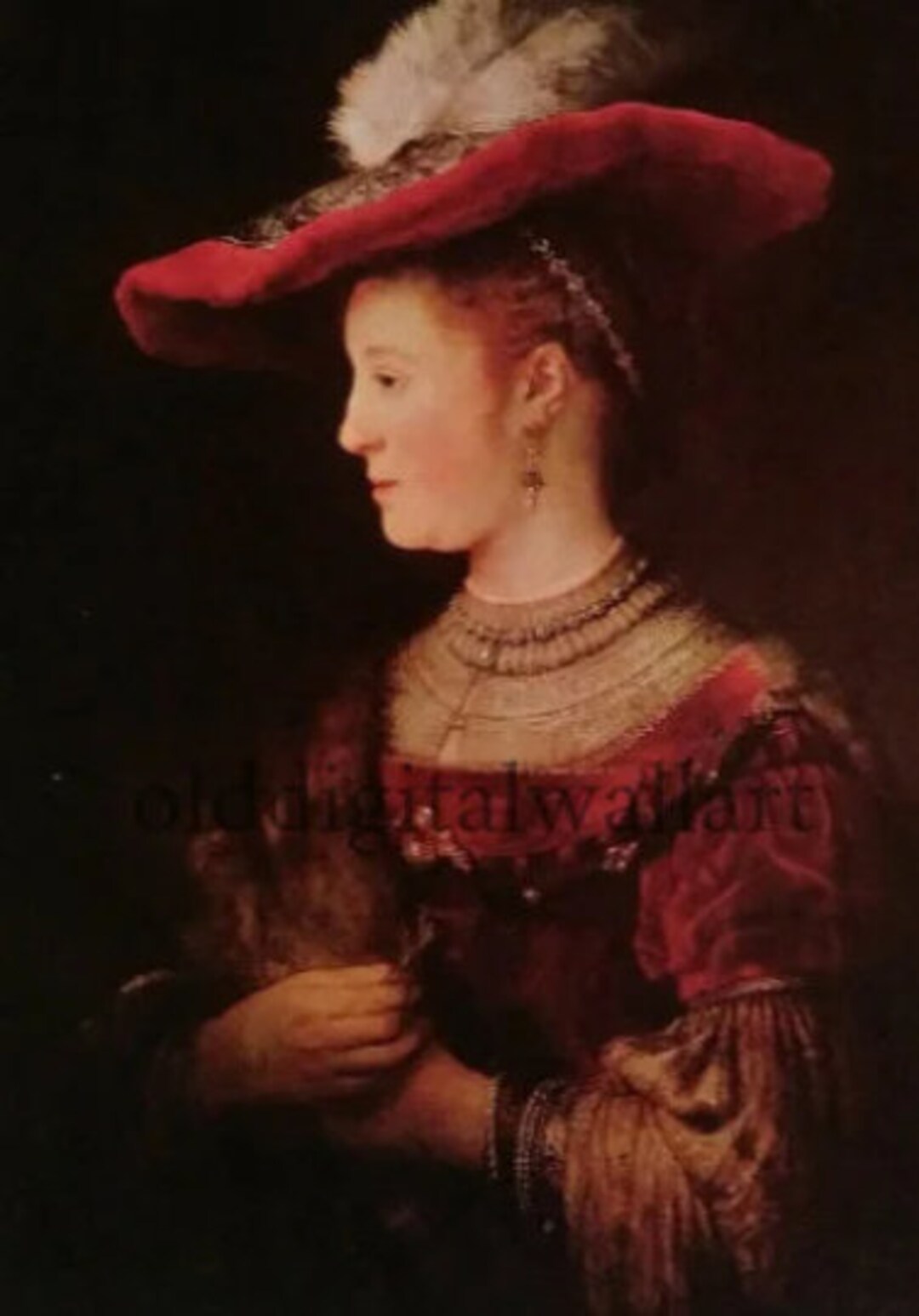 Instant DIGITAL Dutch Wall Art Print Rembrandt Saskia in a - Etsy