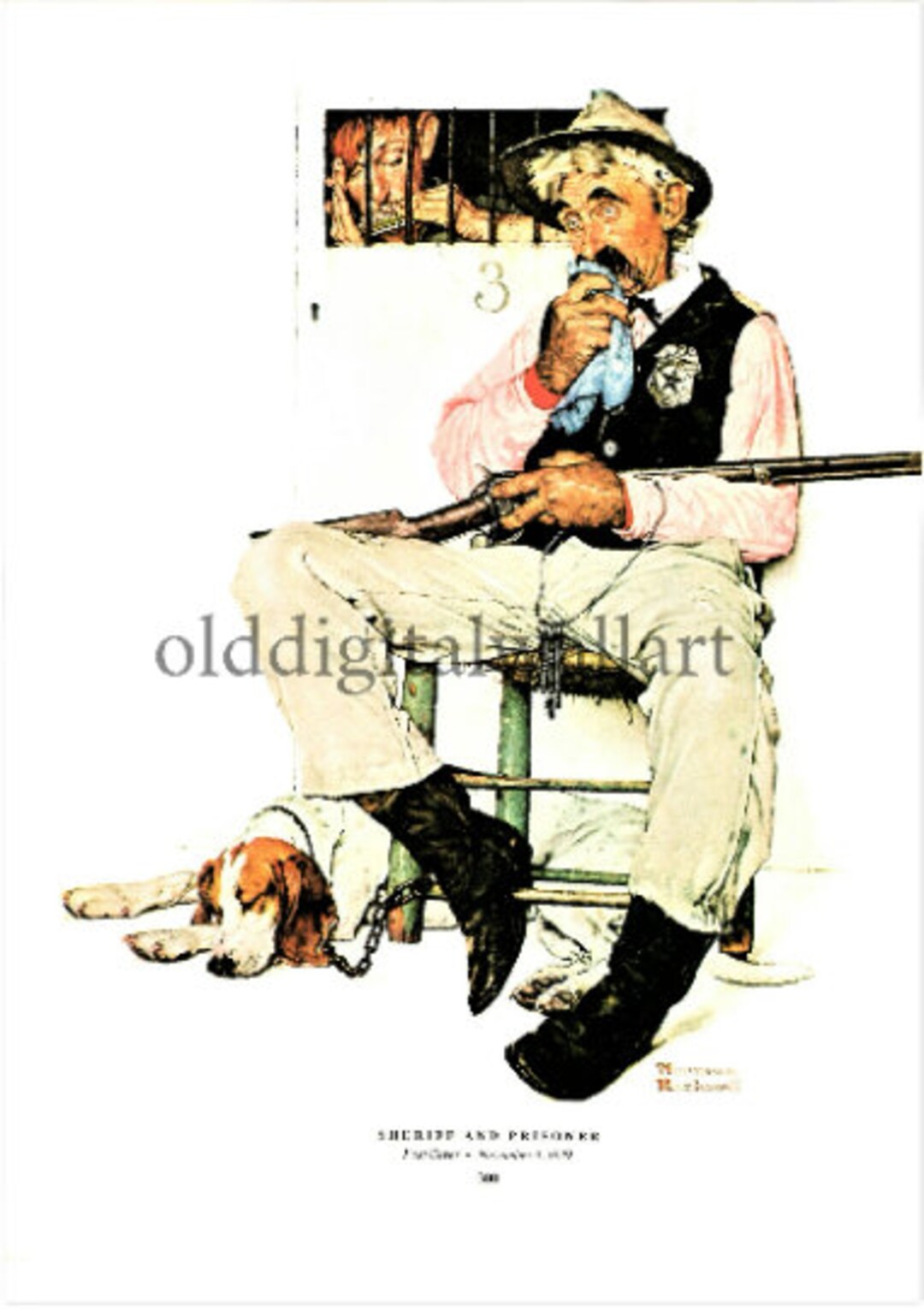 INSTANT Norman Rockwell 1939 Sheriff and Prisoner Printable Wall Art ...