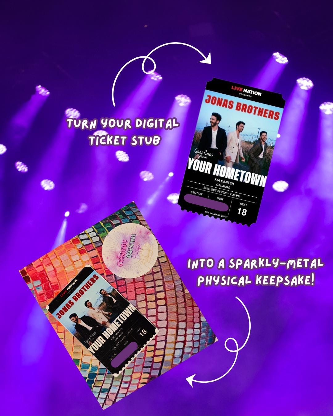 Jonas Brothers Metal Ticket Stub - Etsy