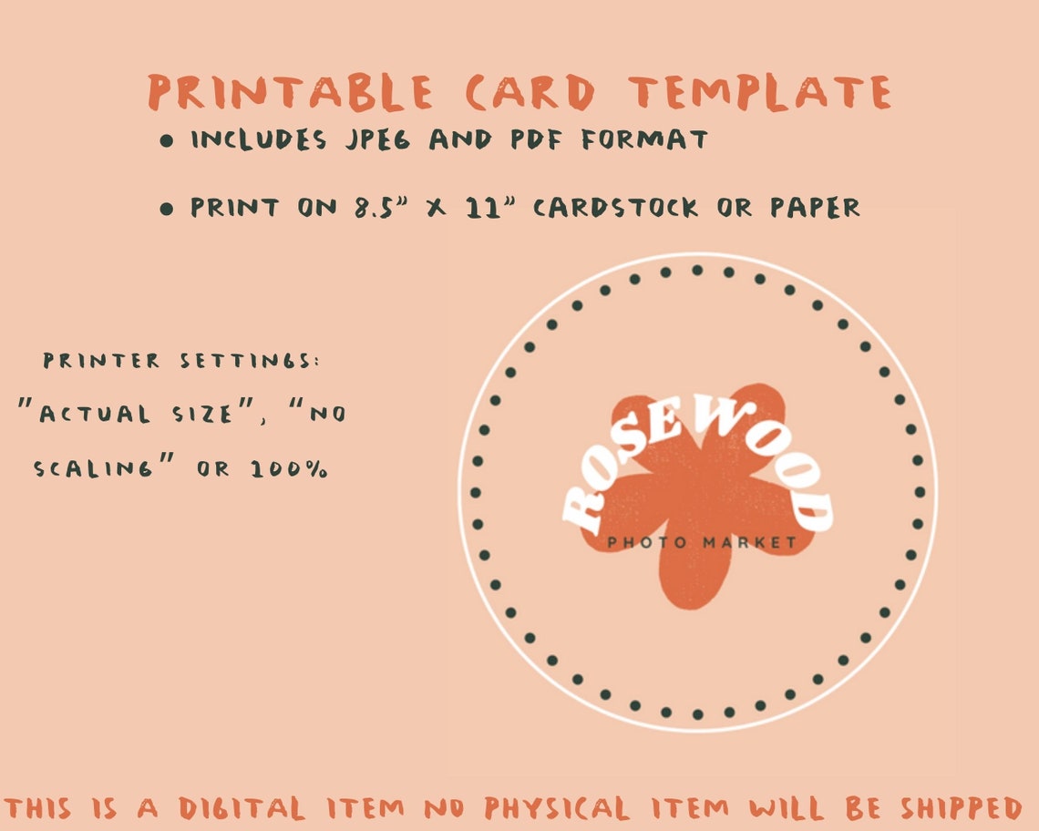 Printable Happy Holidays Greeting Card, Digital Christmas Card, 5x7 ...