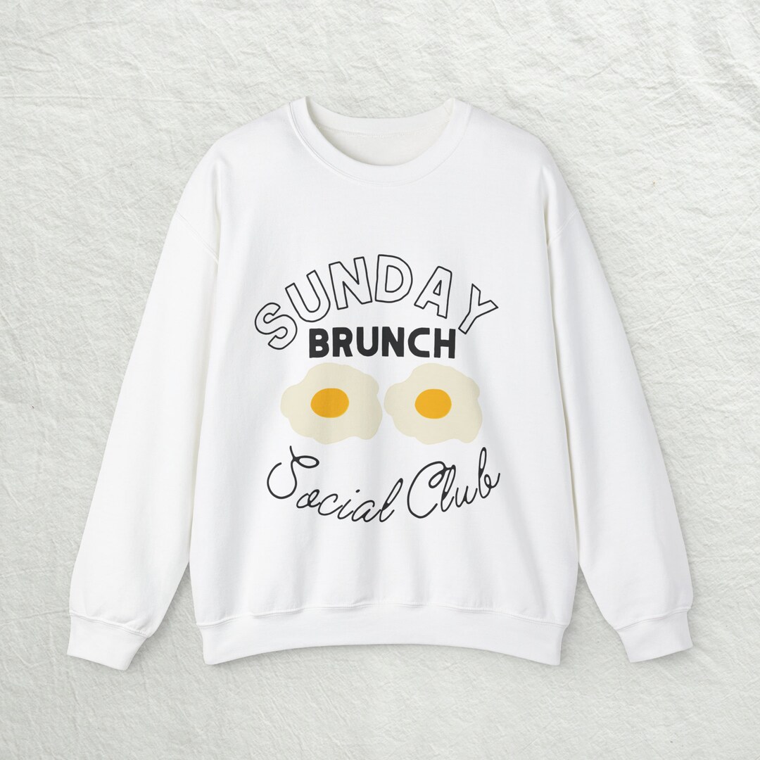Sunday Brunch Social Club Black Font Crewneck Sweatshirt, Girls Club ...