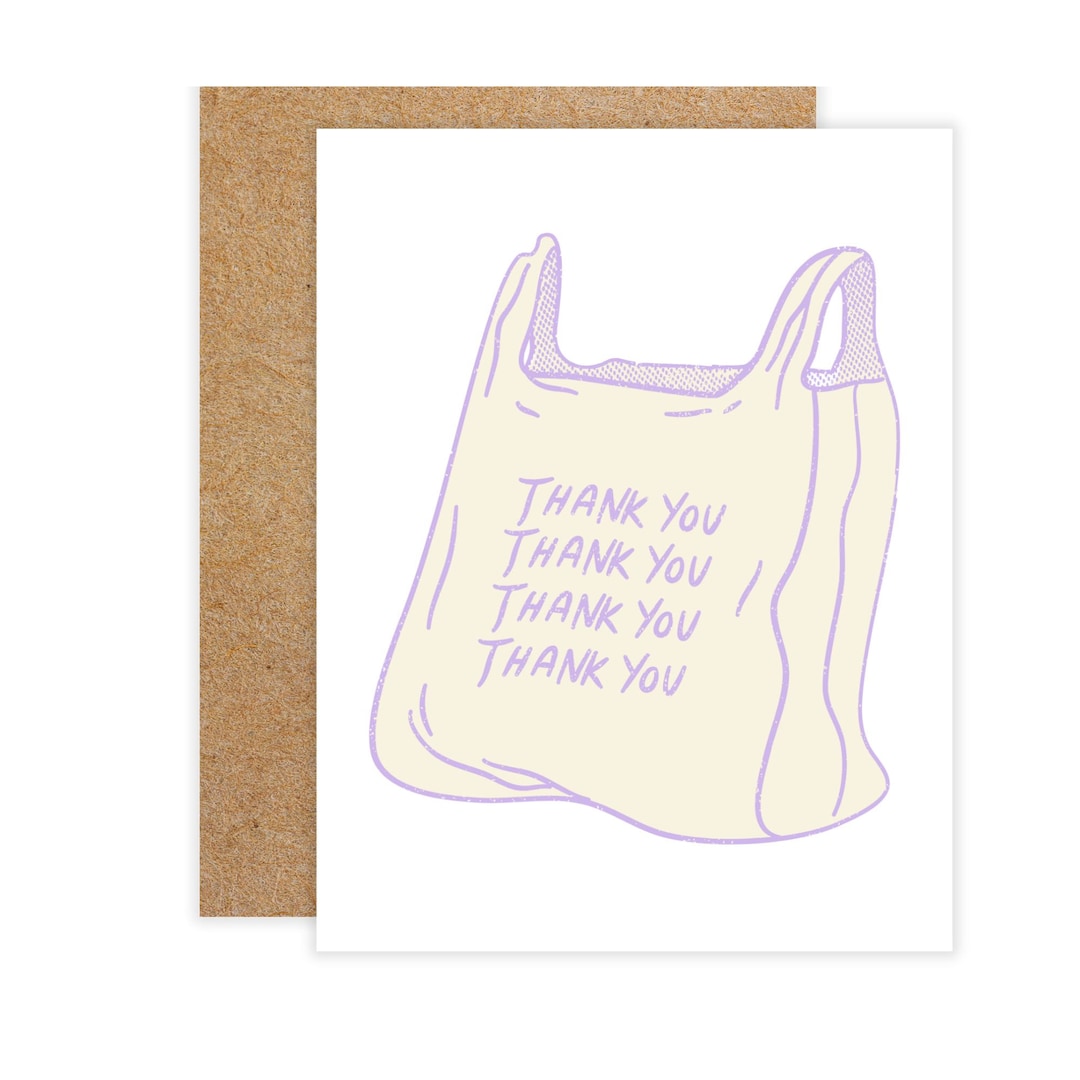 Funny 'thank You' Plastic Bag Card: Sarcastic Gratitude - Etsy