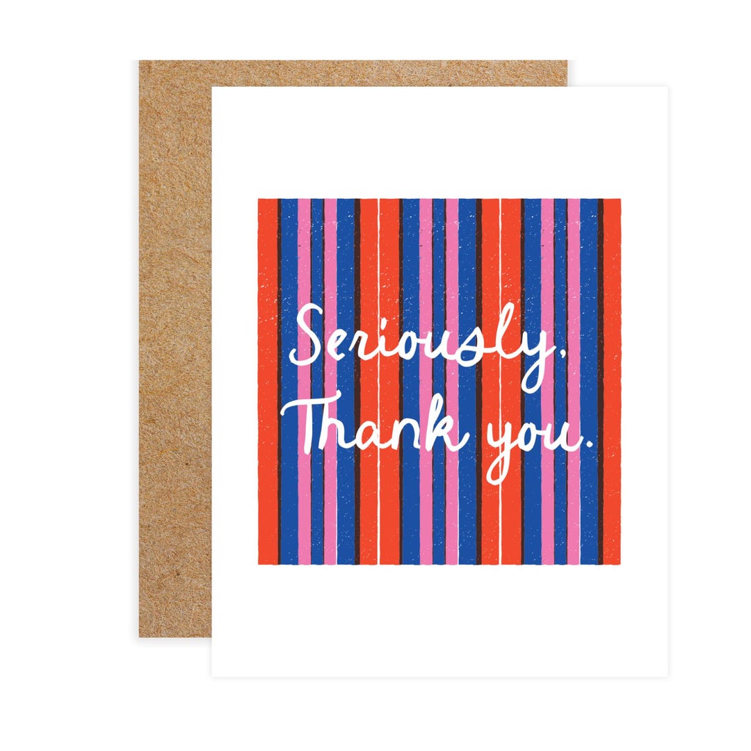 Seriously Thank You Greeting Card: A2 Kraft Envelope - Etsy