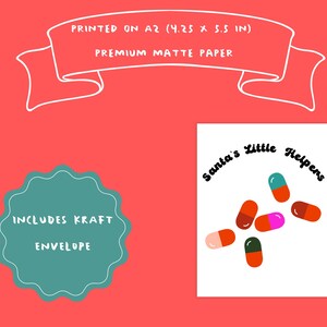 Funny Christmas Card - "santa's Little Helpers" Pills - Etsy