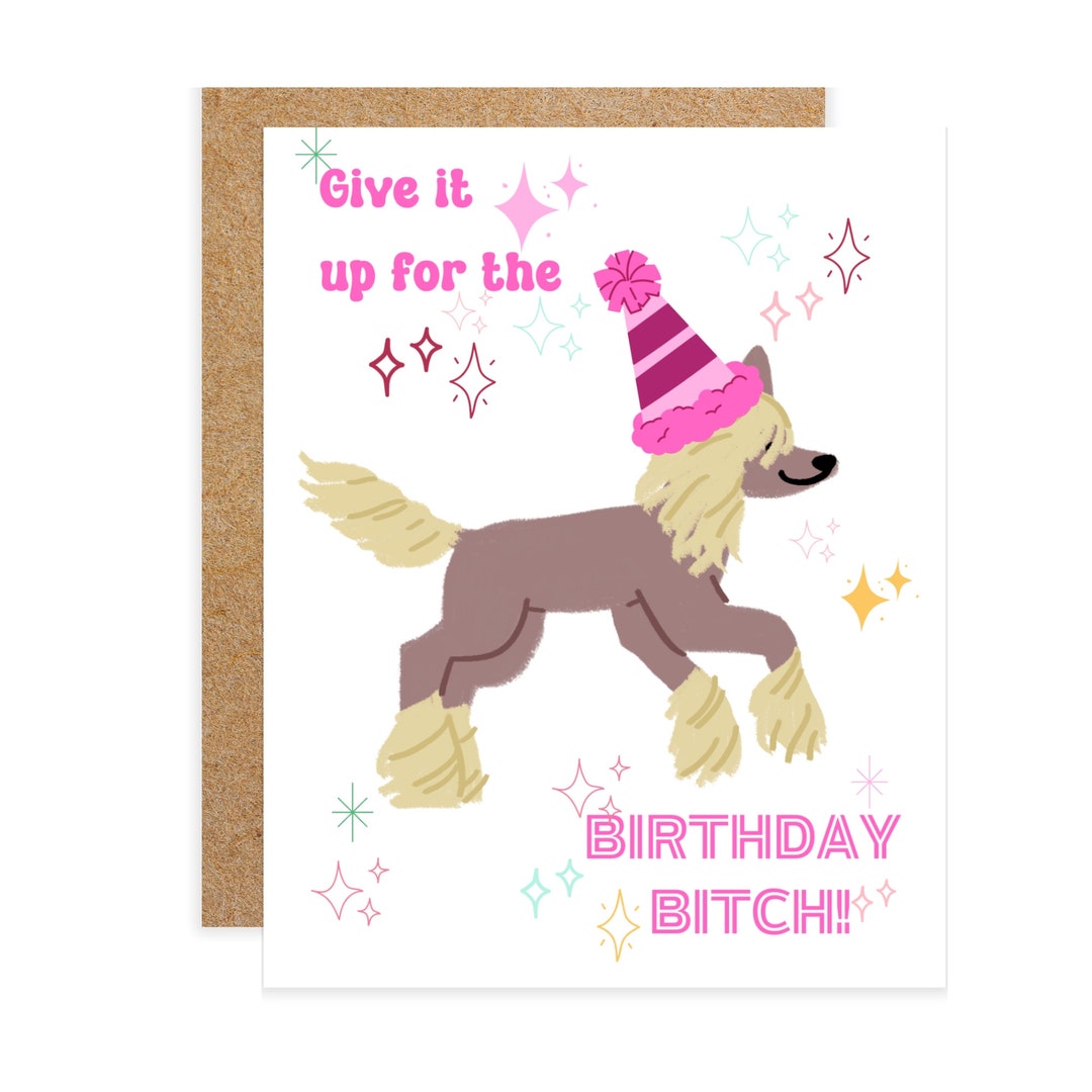 Adult Humor Greeting Card, Give It up for the Birthday Bitch, Snarky ...