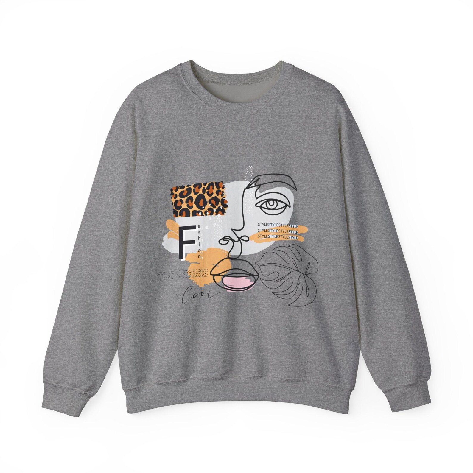 Abstract Woman Portrait Sweater, Colorful Artistic Face Print, Trendy ...
