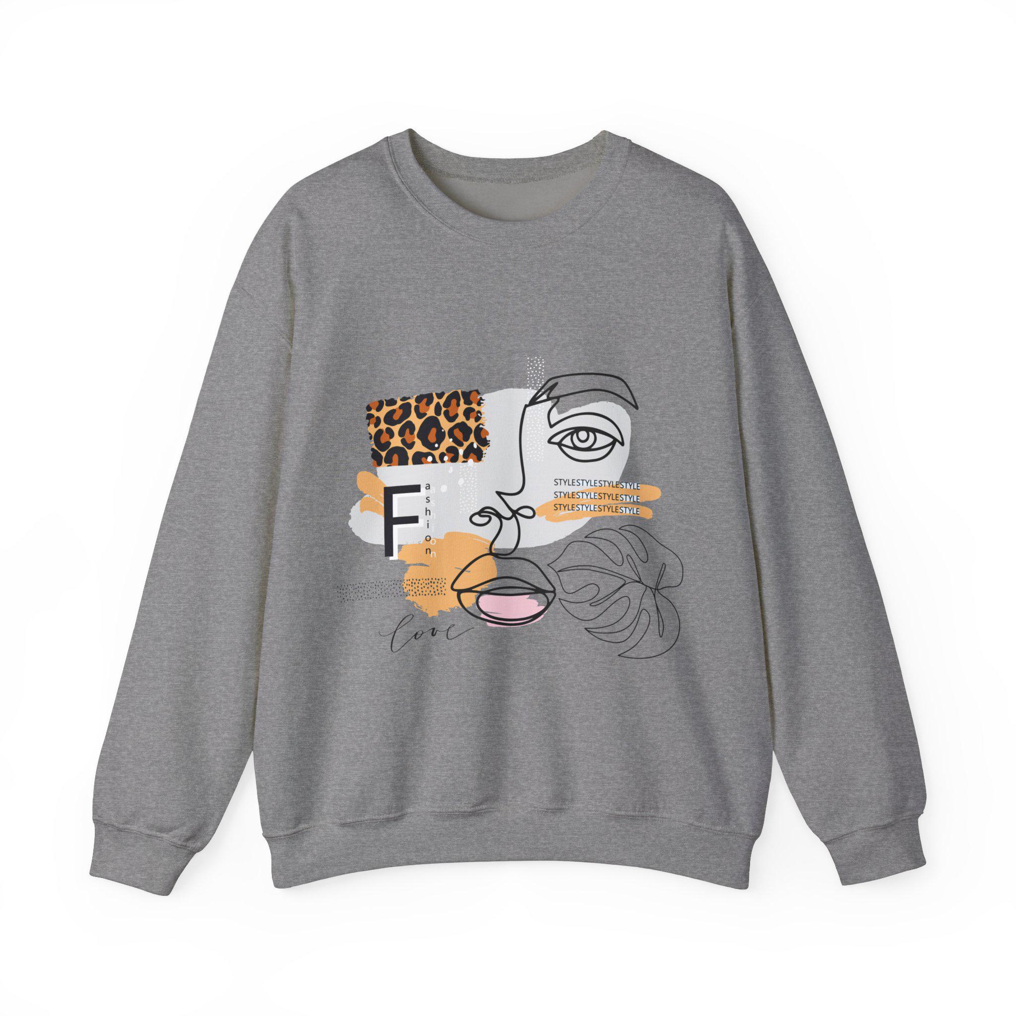 Abstract Woman Portrait Sweater, Colorful Artistic Face Print, Trendy ...