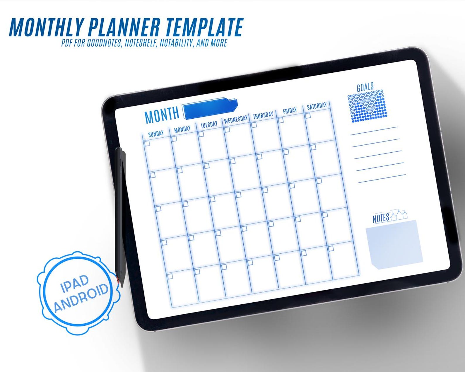 Scifi Futuristic Digital Calendar, Goodnotes Template, Undated iPad ...