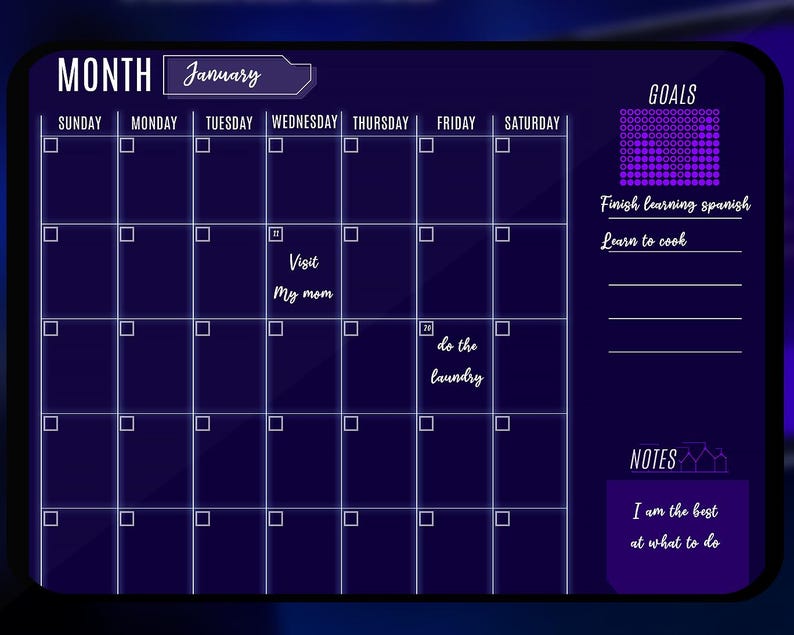 Scifi Futuristic Digital Calendar, Goodnotes Template, Undated iPad ...