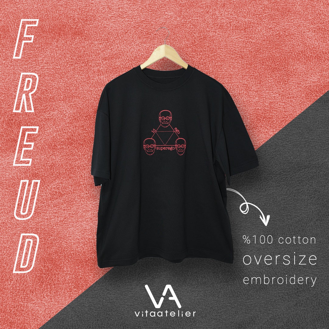 Freud Embroidered Oversize Men's T-shirt Perfect for - Etsy