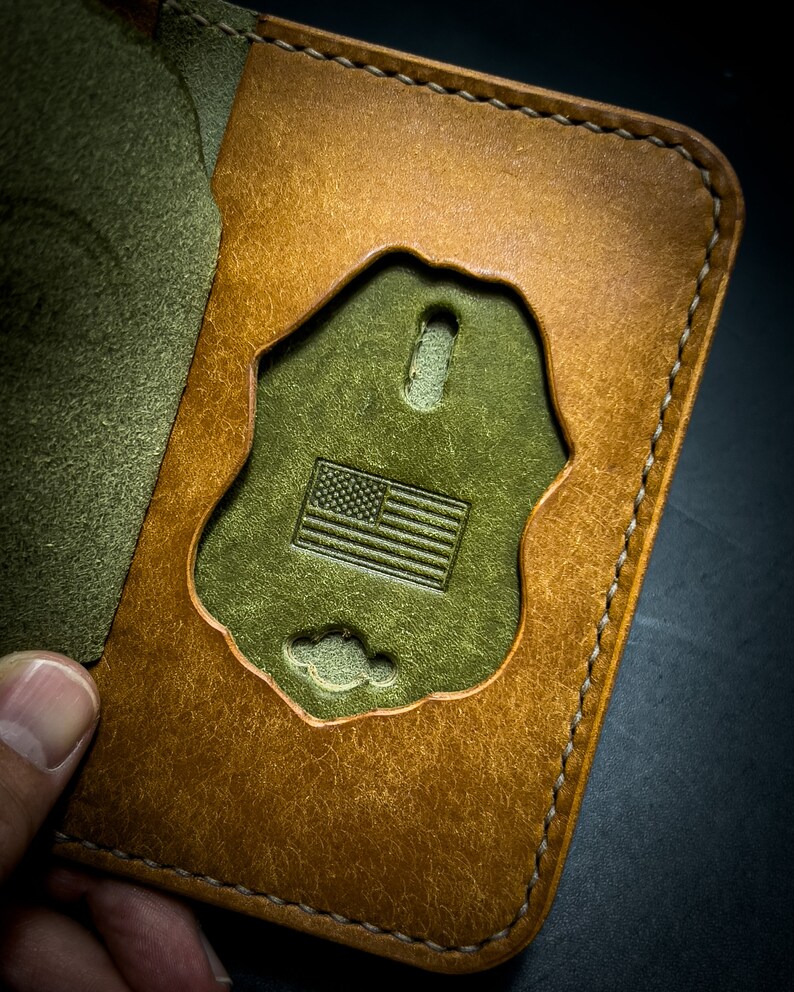 The Mccraw Handmade Leather USBP Badge Wallet - Etsy
