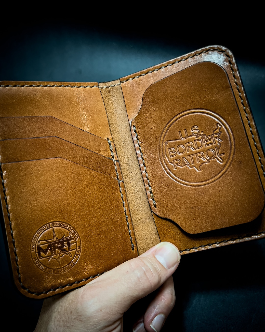 The Mccraw Handmade Leather USBP Badge Wallet - Etsy