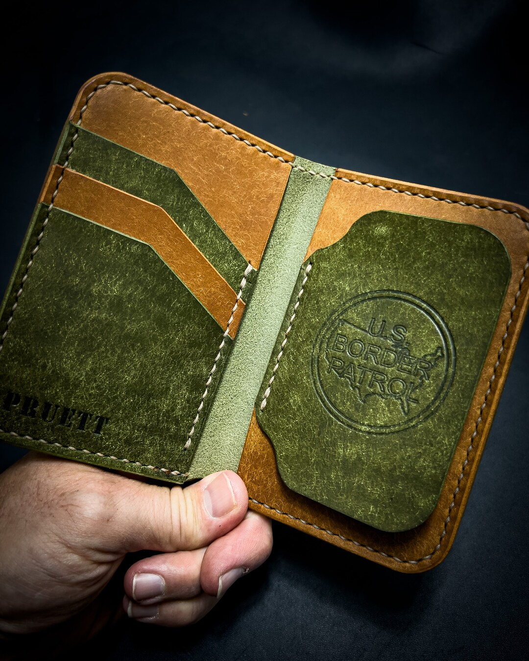 The Mccraw Handmade Leather USBP Badge Wallet - Etsy