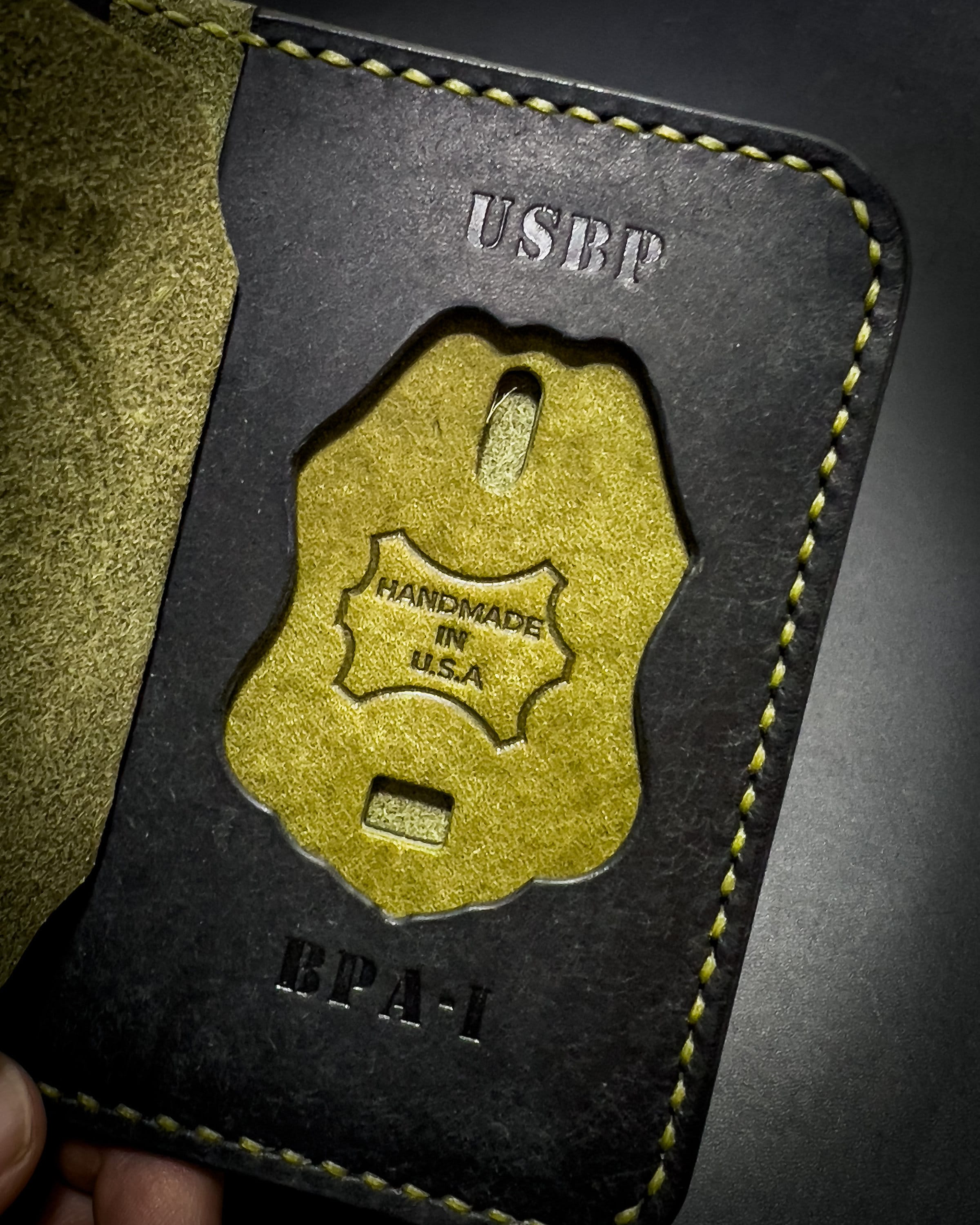 The Mccraw Thin Green Line Handmade Leather USBP Badge Wallet - Etsy