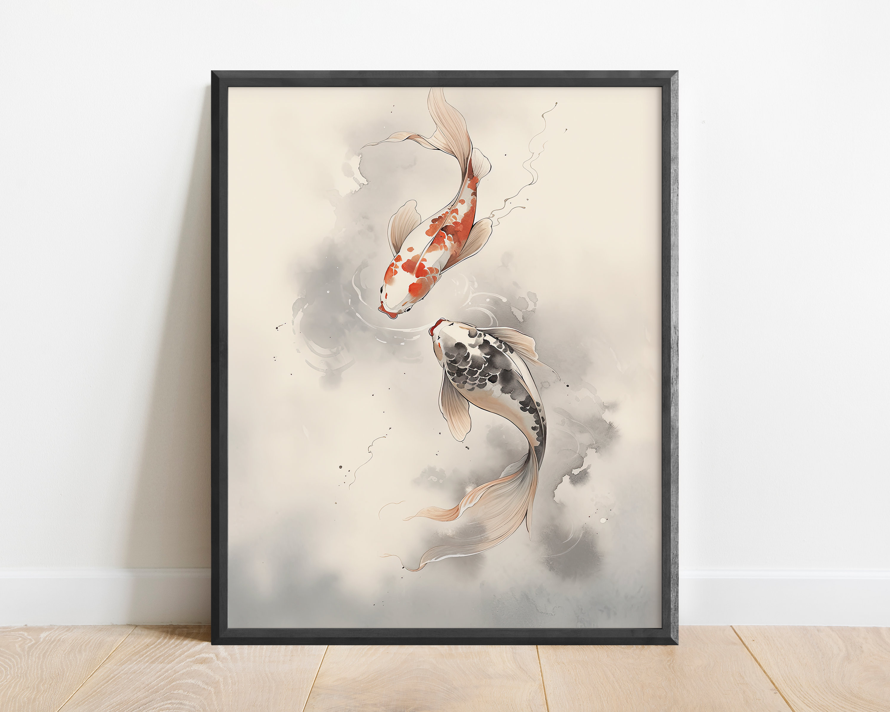 Japanese Koi Wall Art Print, Japanese Art, Asian Decor, Office Decor ...