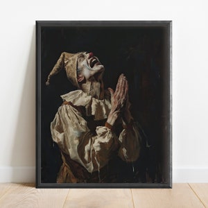 Crying Jester Wall Art Print, Accidental Renaissance Art, Clown Art ...